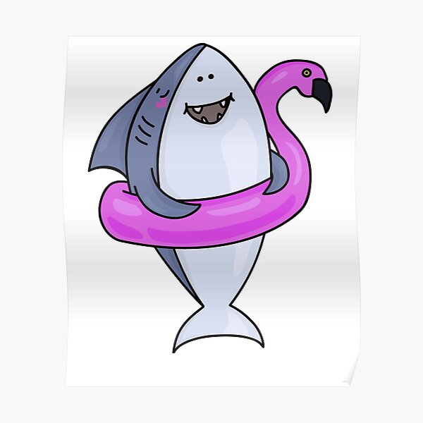 "Shark In Inner Tube" Poster by JakeRhodes | Redbubble