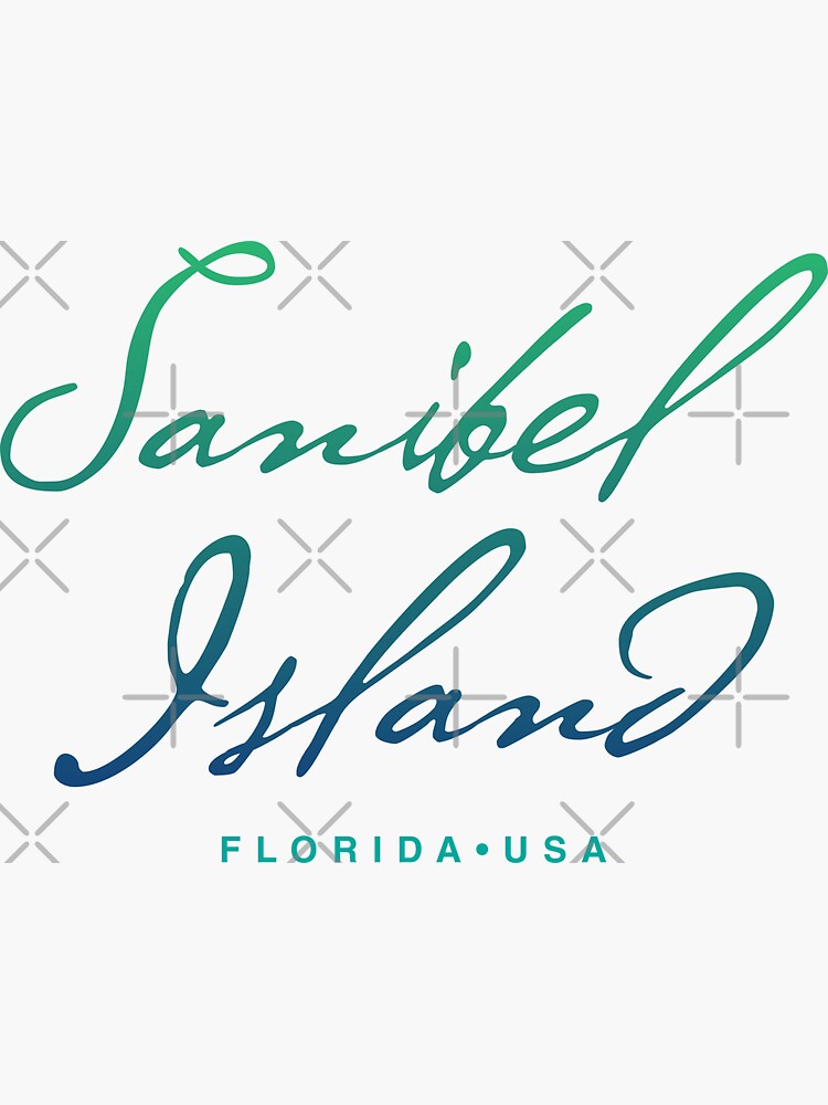 "Sanibel Island Florida Typographic Design" Sticker for Sale by ...