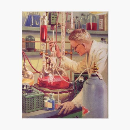 "Retro 1950s Scientist Laboratory Gift Science Lab" Art Board Print for ...