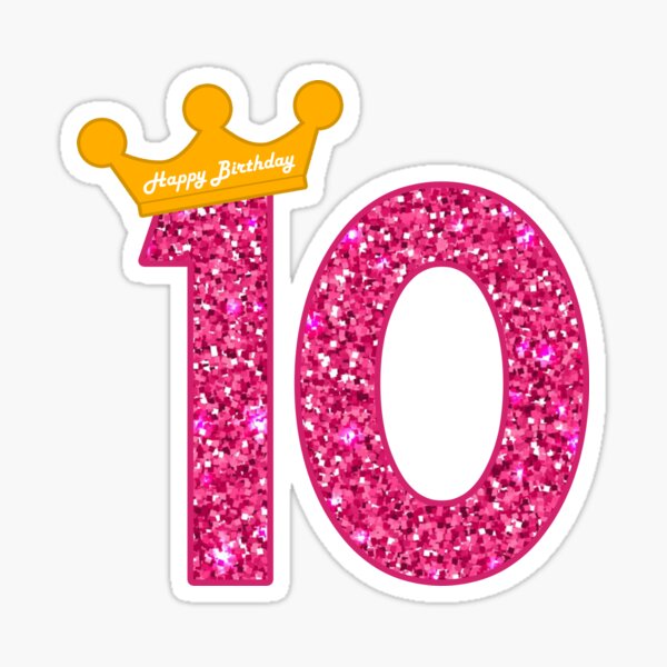 "Happy Birthday Art, Girls 10th Party 10 Years Old Bday" Sticker for ...