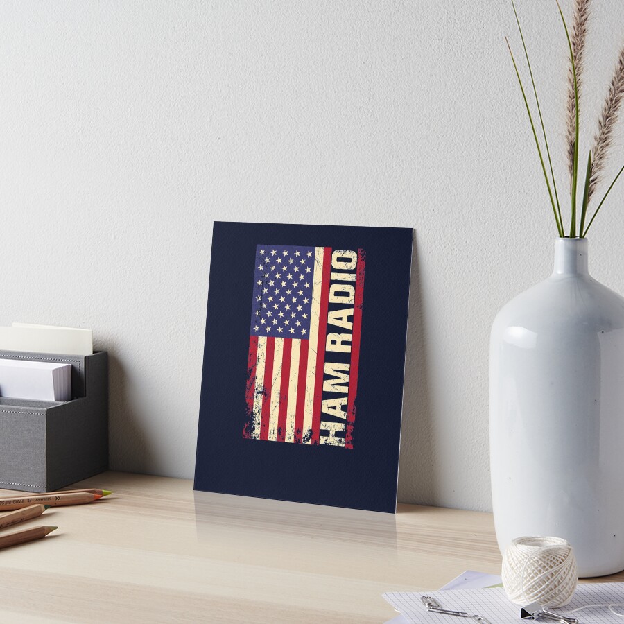 "USA Flag Amateur Ham Radio Day Celebration Art Gift" Art Board Print ...