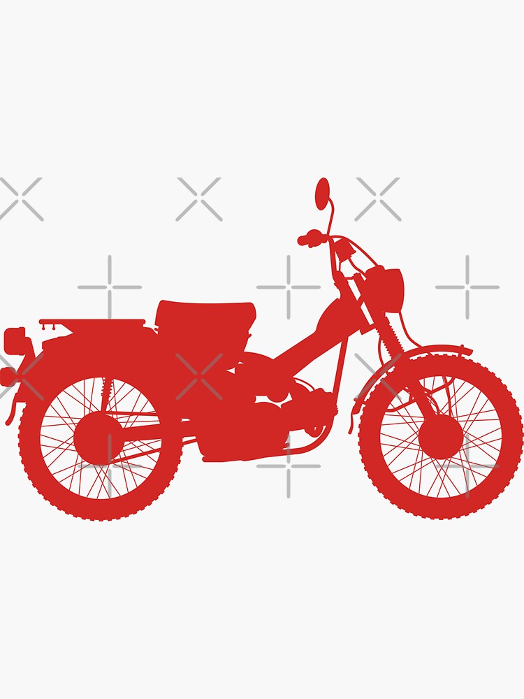 "Honda CT110 Postie Bike - Red Silhouette " Sticker for Sale by StudioFloyd | Redbubble