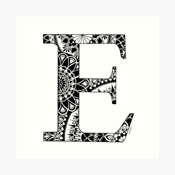 "Mandala Letter E" Art Print by Shaseldine | Redbubble