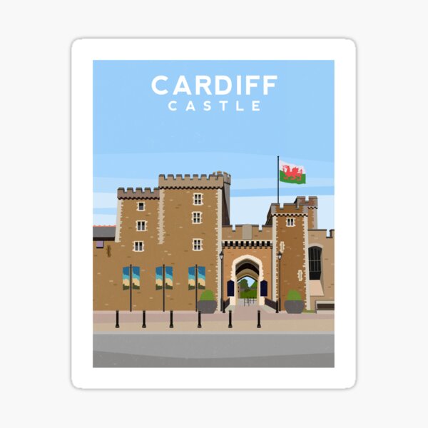 "Cardiff Castle, South Wales" Sticker for Sale by typelab | Redbubble