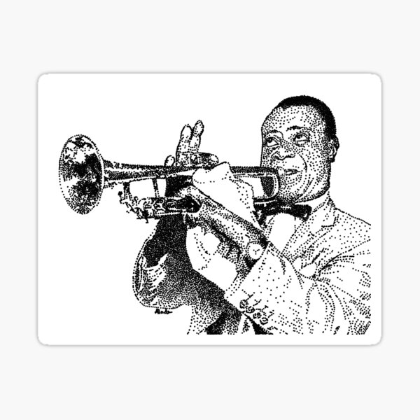 "Jazz musician Louis Armstrong" Sticker by tqueen | Redbubble