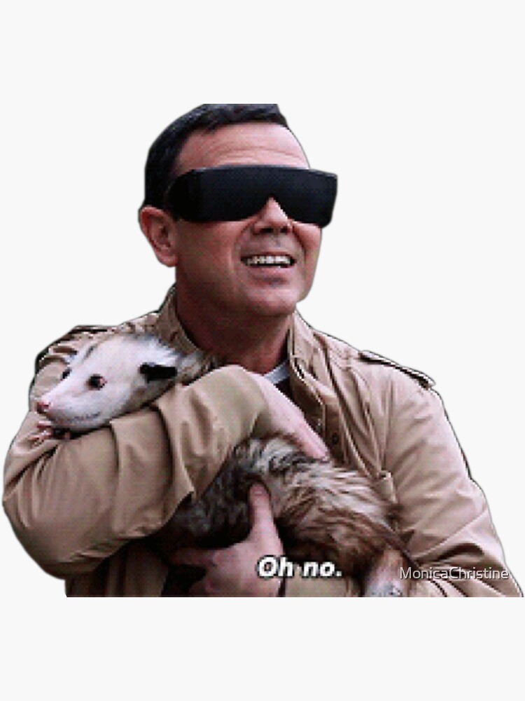 "charles boyle holding a possum" Sticker for Sale by MonicaChristine ...