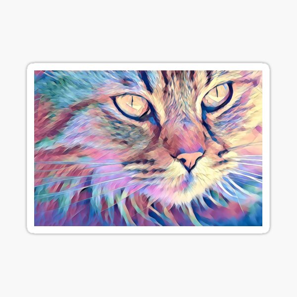 "Mystical, Magical Cat" Sticker by TerryIKON | Redbubble