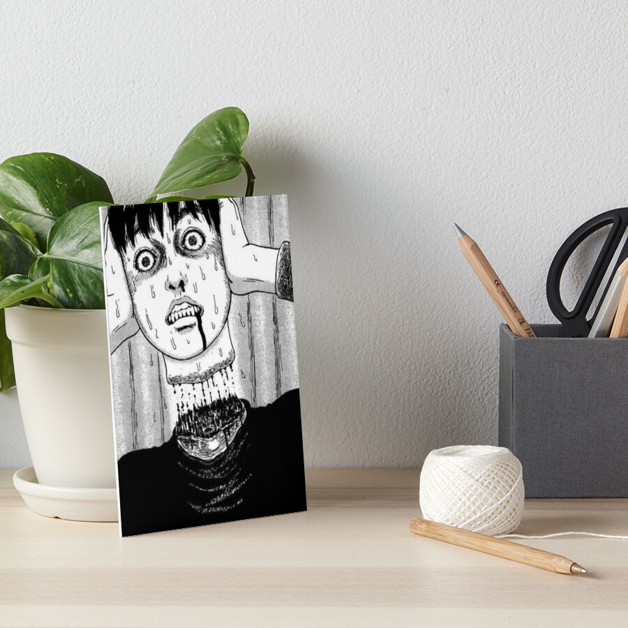 Junji Ito Tomio Red Turtleneck Art Board Print For Sale By Cliqueone Redbubble
