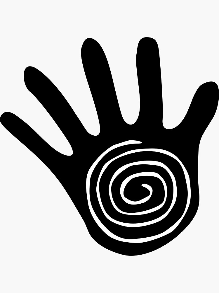 "Paleo Hand Symbol 1 Solid Black" Sticker for Sale by Symbologee ...