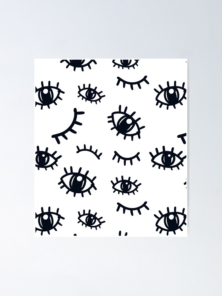 "Blinking Eyes" Poster for Sale by Merakai | Redbubble