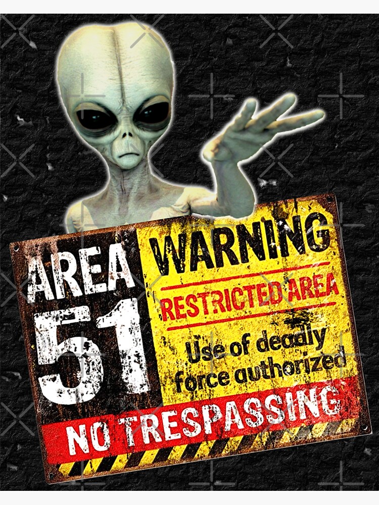 "AREA 51" Sticker by PapaSquatch | Redbubble