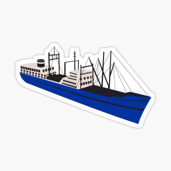 "Vintage Cargo Ship Retro" Sticker by patrimonio | Redbubble