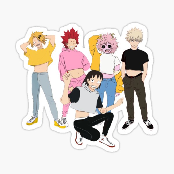 "Bakusquad in crop tops" Sticker by sunfilledjosh | Redbubble