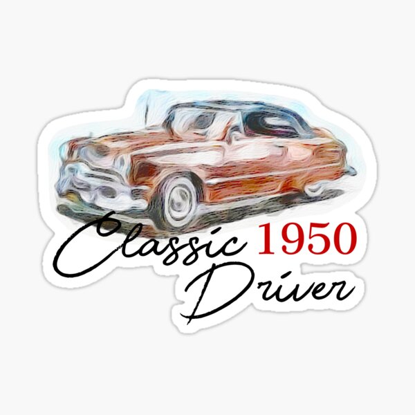 "Classic Driver, American Classic Car, 1950s" Sticker by mh107 | Redbubble