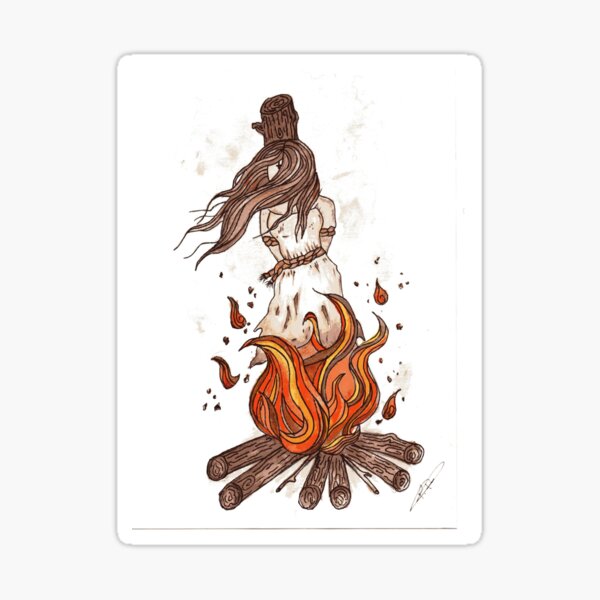 "Witches Burn in the Flames " Sticker by Crescent-Moons | Redbubble