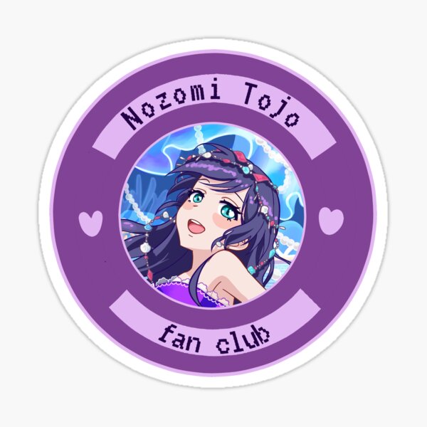 "Nozomi Tojo Fan Club ☆" Sticker for Sale by peachparade | Redbubble