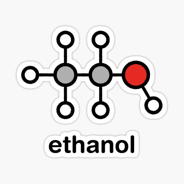 "Ethanol (alcohol) molecule" Sticker by molekuul | Redbubble