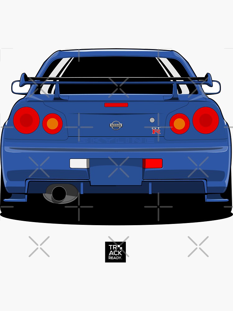 "Skyline GT-R R34" Sticker for Sale by aero-mati | Redbubble