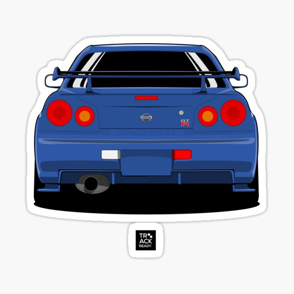 "Skyline GT-R R34" Sticker for Sale by aero-mati | Redbubble