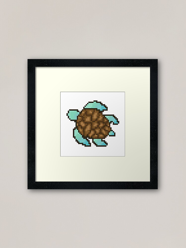 "8 Bit Turtle" Framed Art Print for Sale by LilYeet | Redbubble
