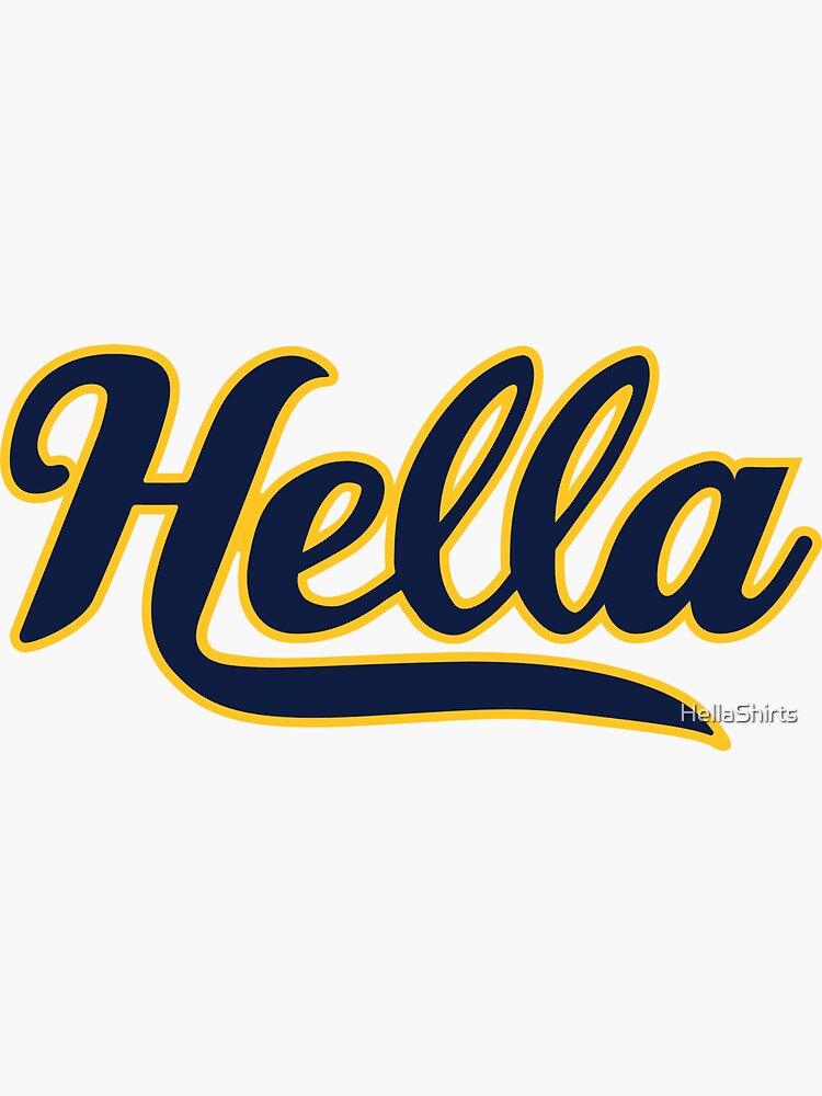 "Hella Shirts: design 2. Collegiate Script" Sticker for Sale by ...
