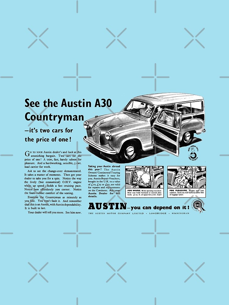 "AUSTIN A30 - ADVERT" T-shirt for Sale by ThrowbackMotors | Redbubble ...