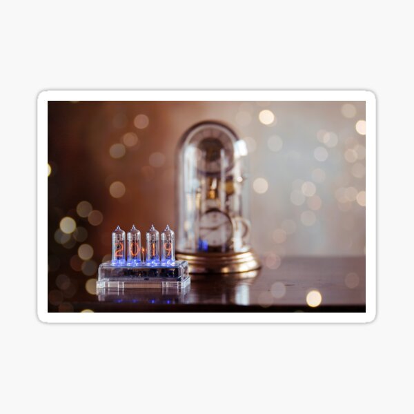 "Calendar nixie valves and clocks" Sticker by tiky224 | Redbubble