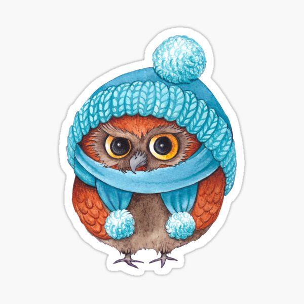 "Little owl" Sticker by jeannadano | Redbubble