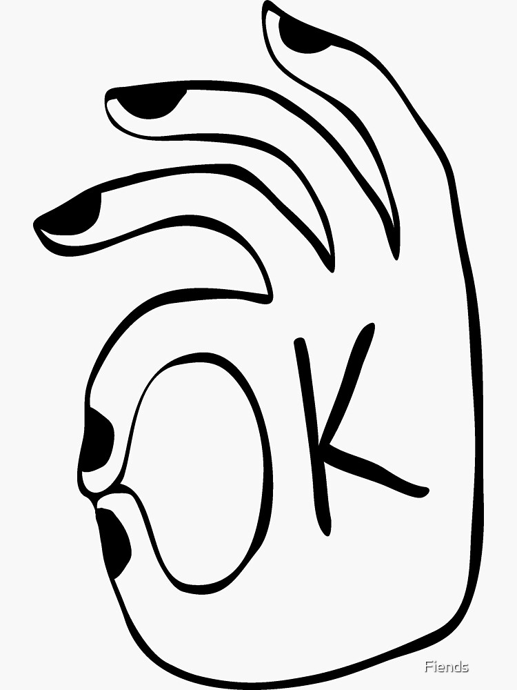 "OK hand" Sticker by Fiends | Redbubble