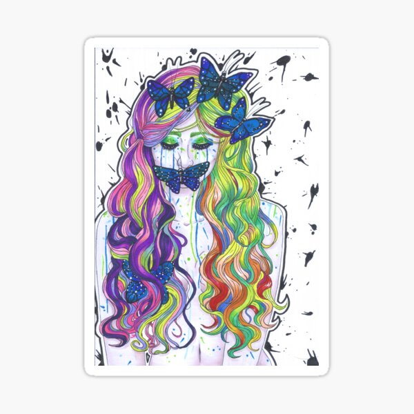 "Crying Color" Sticker by AvalonUnmuzzled | Redbubble