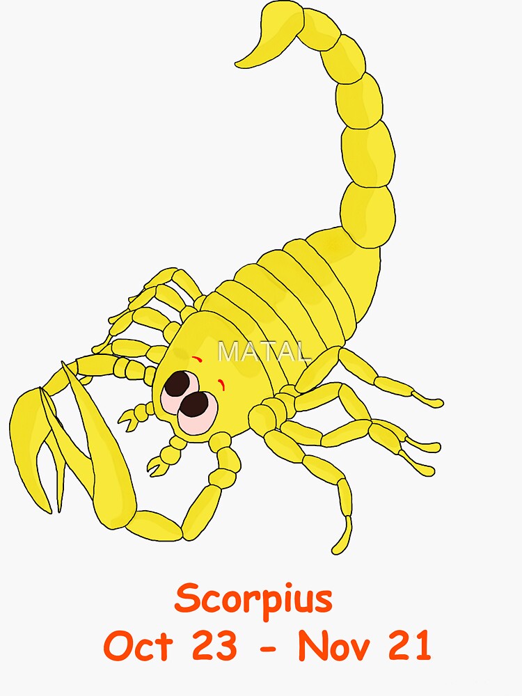 "Cartoon Scorpius - Cartoon Scorpio" Sticker for Sale by MATAL | Redbubble