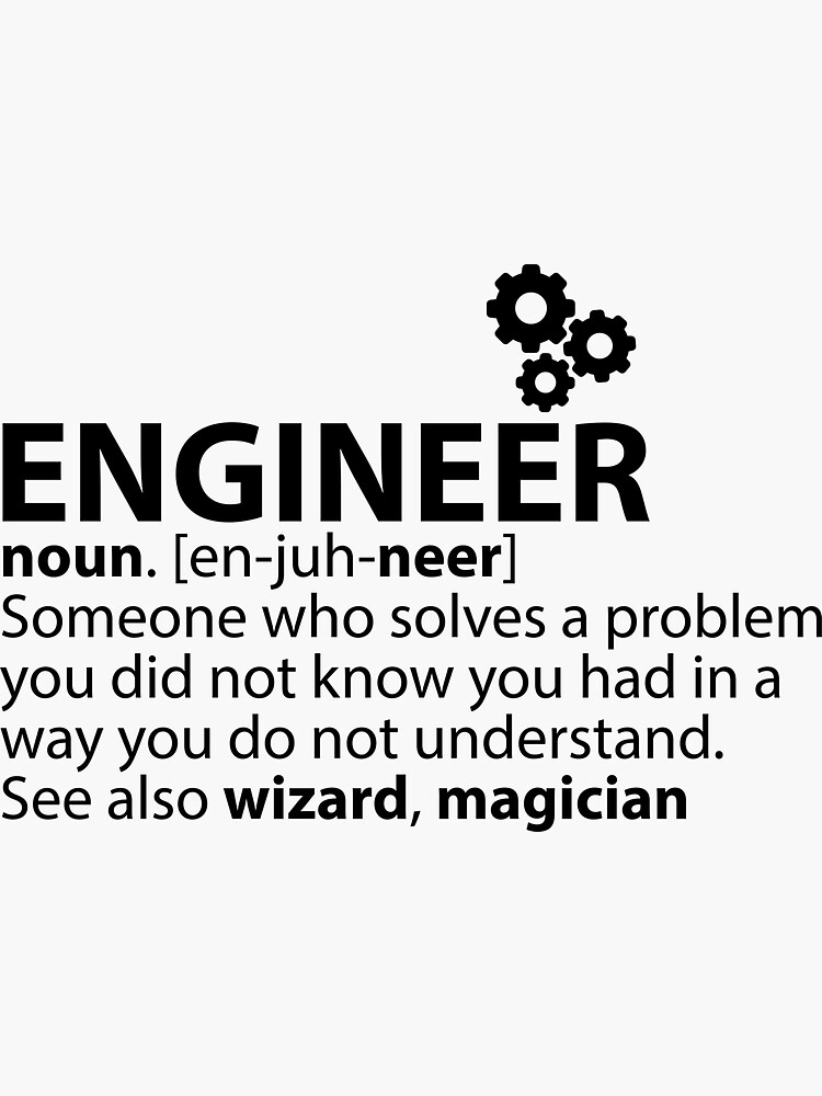 "Engineer Definition" Sticker by Evelyus | Redbubble