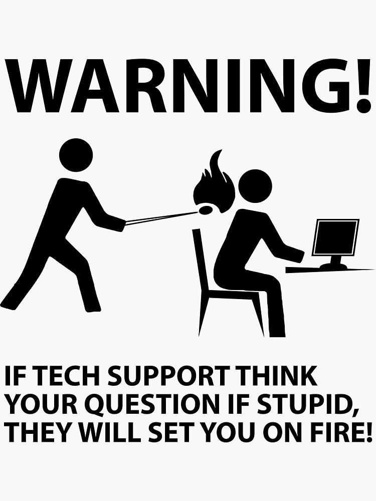 "Tech support funny" Sticker by Evelyus | Redbubble
