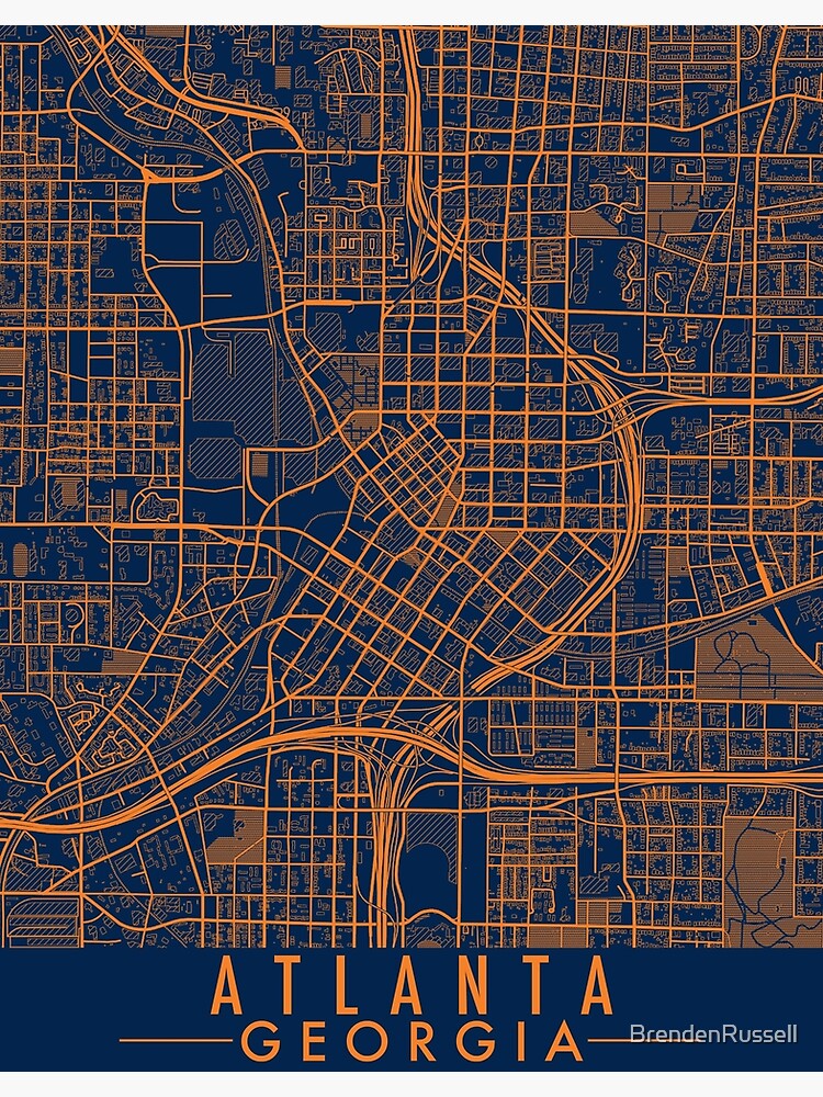 "Atlanta Modern Map" Poster by BrendenRussell | Redbubble