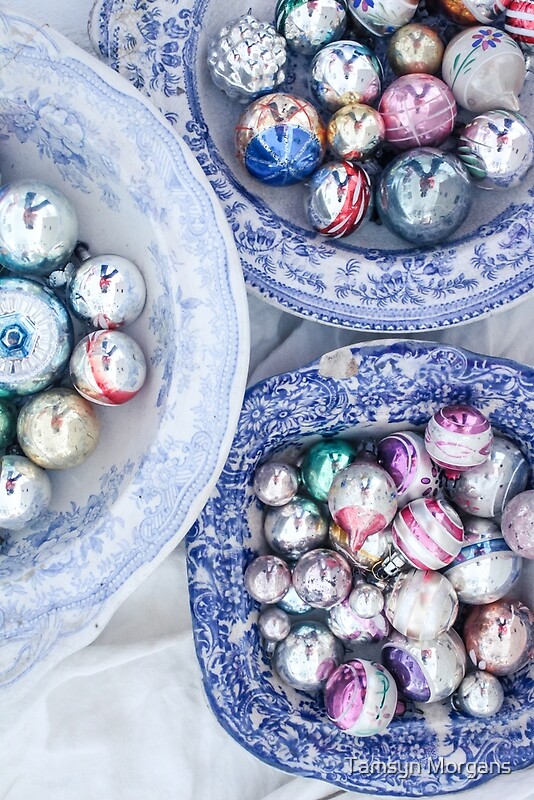 "Vintage Christmas Baubles Number 4" by Tamsyn Morgans | Redbubble