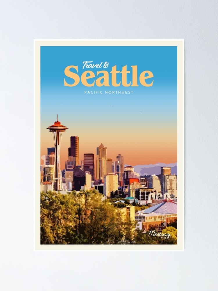 "Visit Seattle" Poster for Sale by CallumGardiner | Redbubble