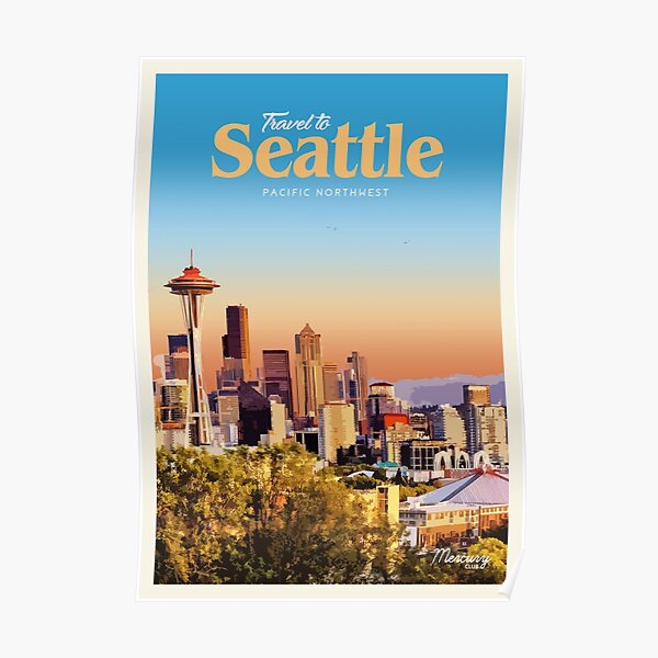 "Visit Seattle" Poster for Sale by CallumGardiner | Redbubble