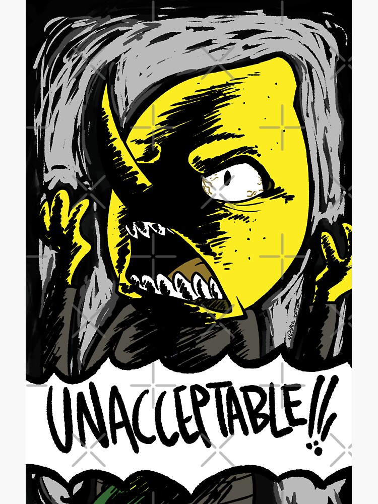 "UNACCEPTABLE!!!" Sticker by Eevachu | Redbubble