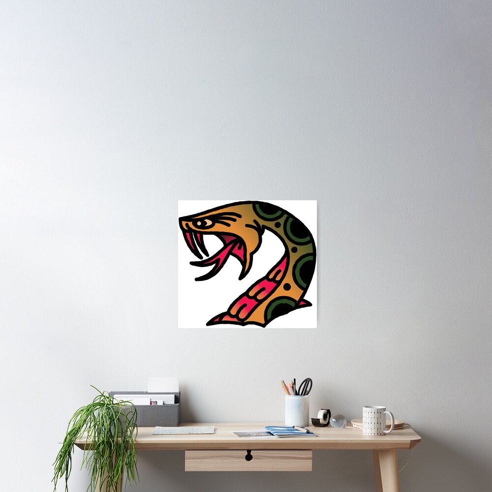 "American Traditional Snake Tattoo Flash" Art Board Print for Sale by ...