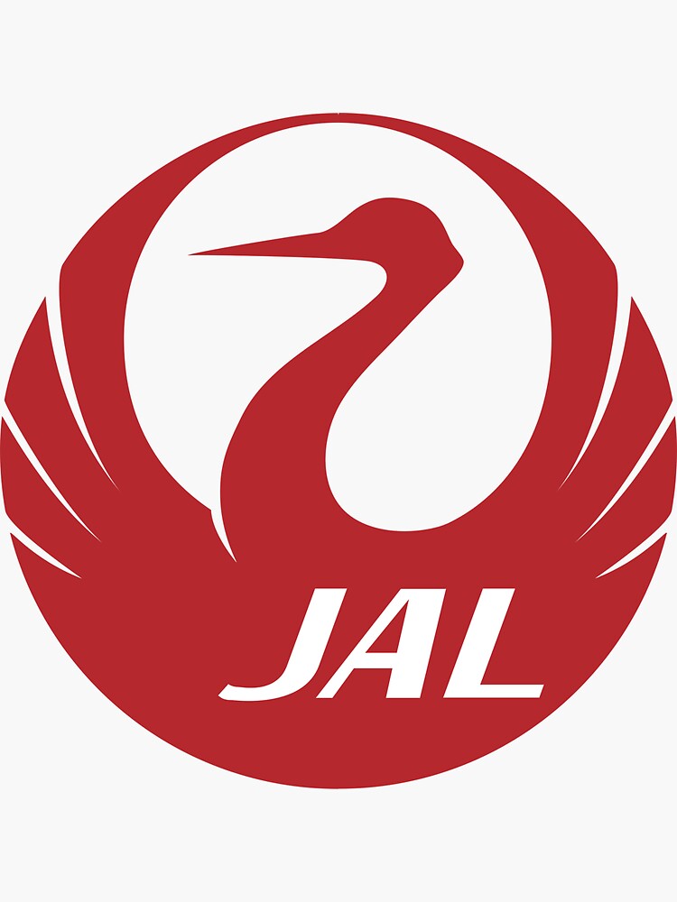 "japan airlines logo" Sticker for Sale by GuyBergman | Redbubble
