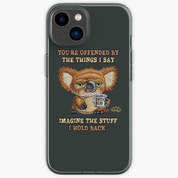 "Grumpy Drop Bear Offended" iPhone Case for Sale by mythicaustralia ...