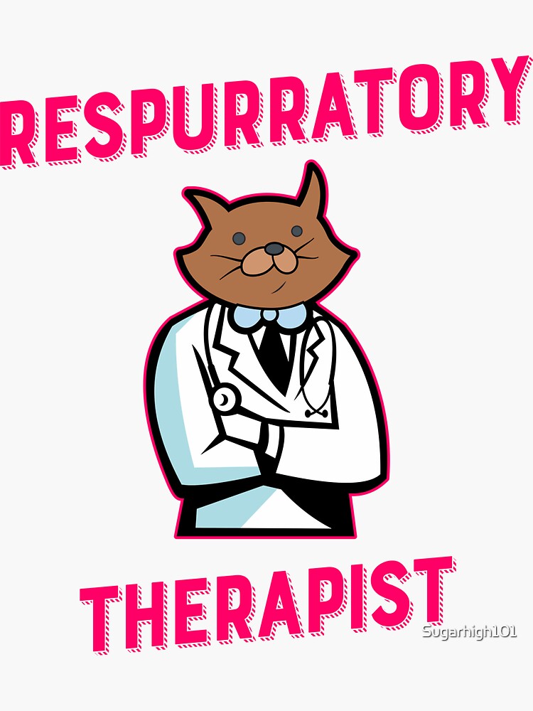 "Respiratory Therapy Cat" Sticker for Sale by Sugarhigh101 | Redbubble