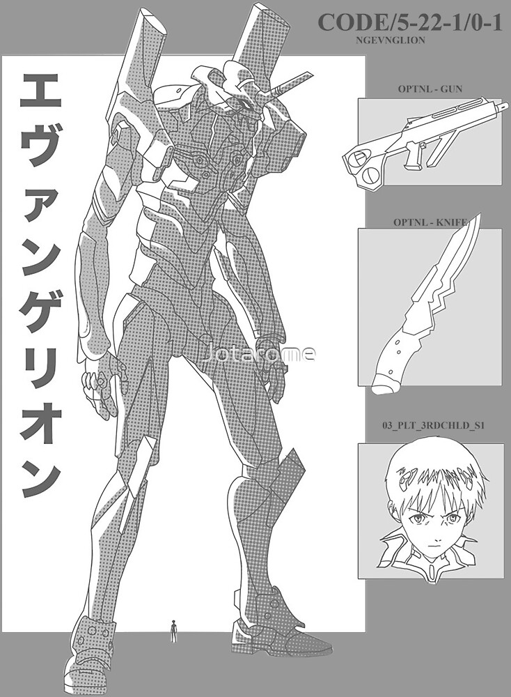 "Evangelion - Blueprint Mecha 001" by Jotarome | Redbubble