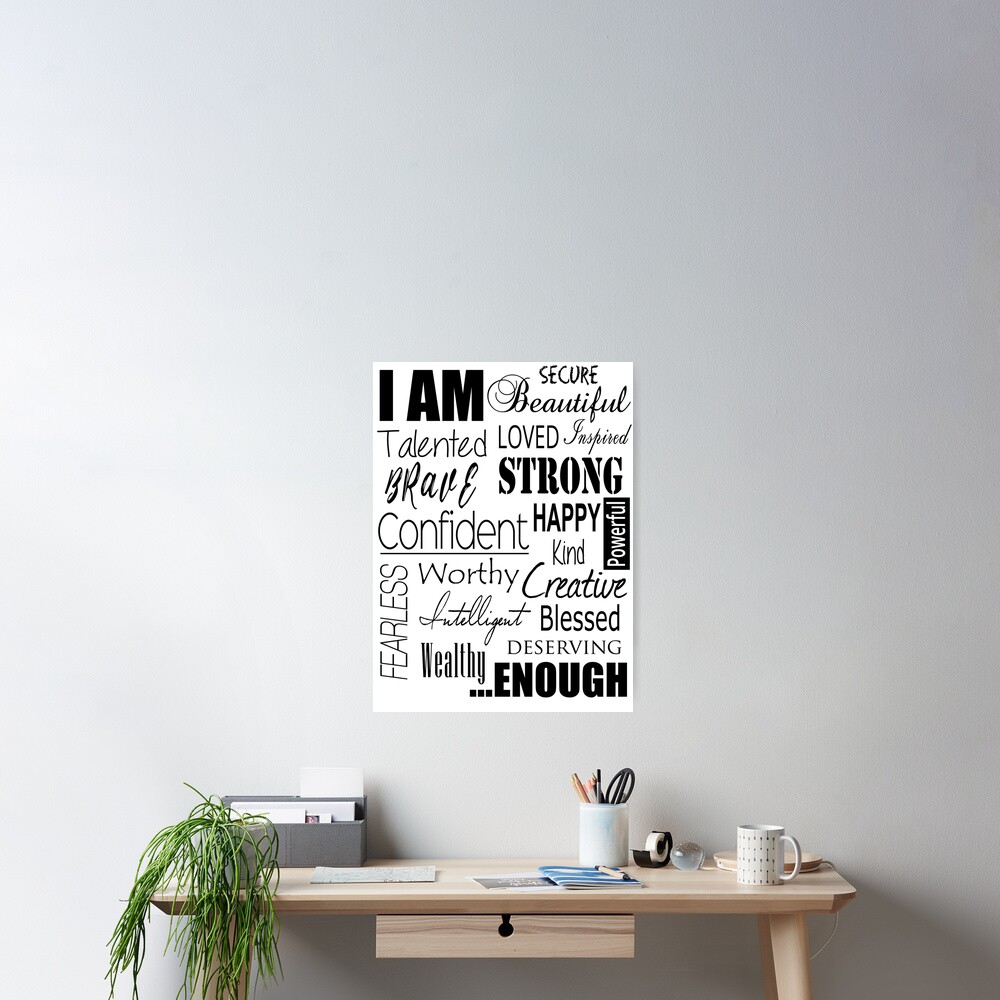 "The I AM Positive Affirmation Print - Female" Poster by hartley009 ...