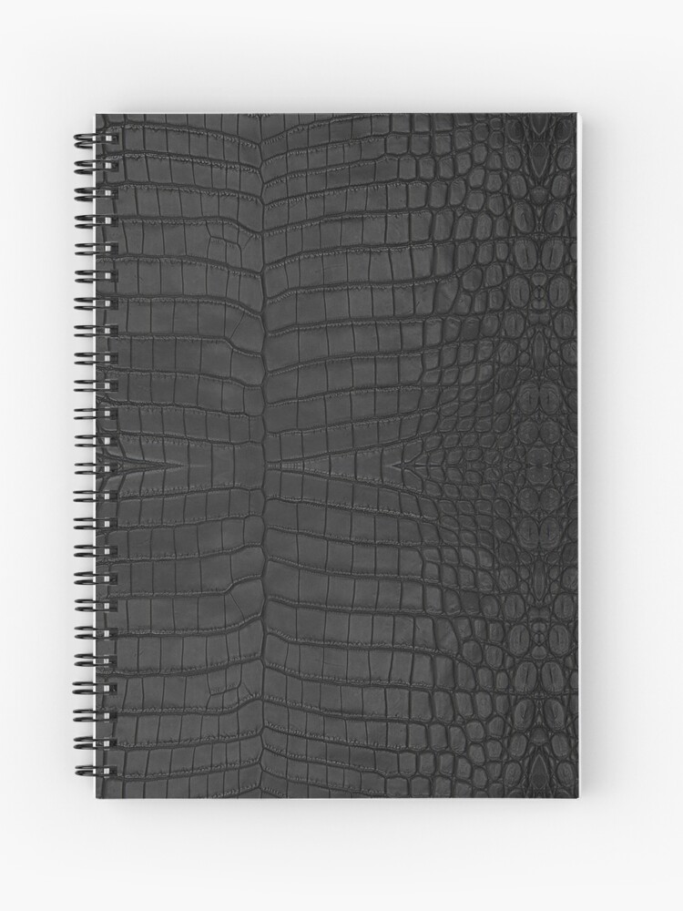 "Black Crocodile Leather Print" Spiral Notebook for Sale by Looly ...