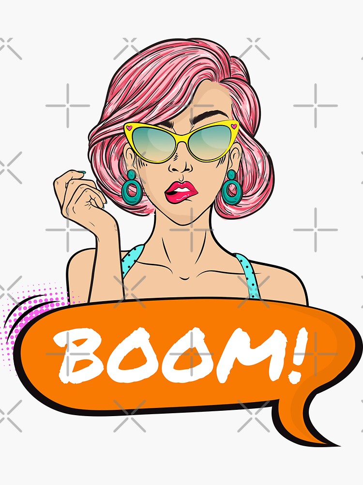 "Boom GIrl Pop Art" Sticker for Sale by iEnergie | Redbubble