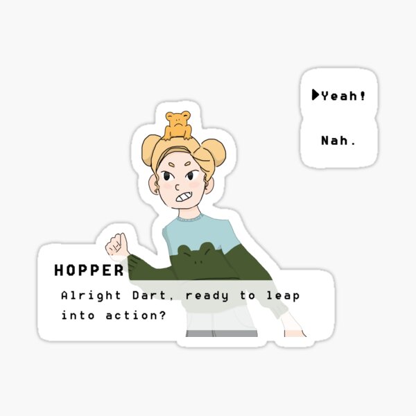 "Hopper and Dart" Sticker for Sale by Stengerlikeabee | Redbubble