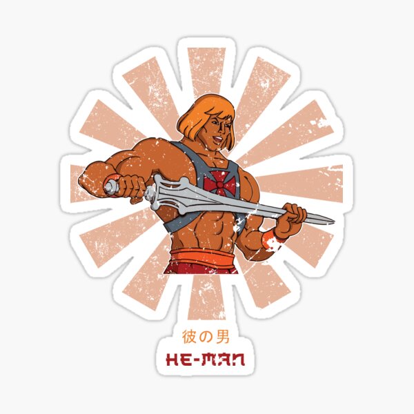 "He Man Retro Japanese" Sticker for Sale by Nova5 | Redbubble