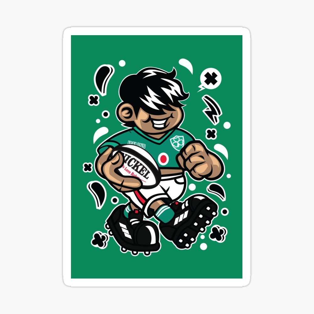 Irish Rugby Cartoon Rugby Cartoon Portrait As Birthday Gift