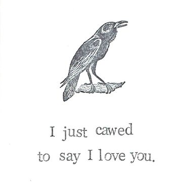 "I Just Cawed To Say I Love You" Postcard for Sale by bluespecsstudio ...